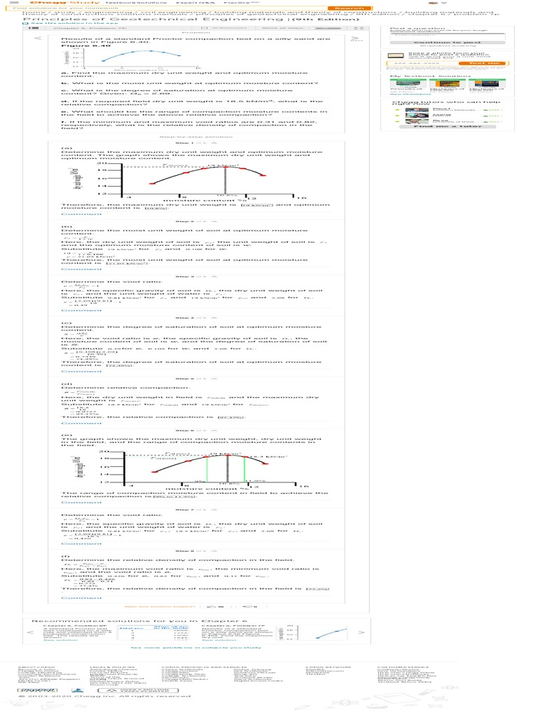 Solved Results of A Standard Proctor Compaction Test On A Silt... | PDF