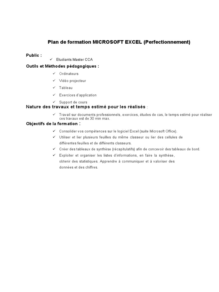 Excel Avancée | PDF | Microsoft Excel | Application
