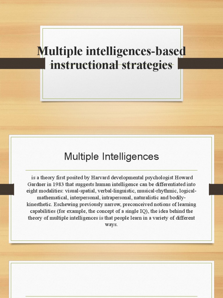 Multiple Intelligence Power Point | PDF | Cognition | Academic ...