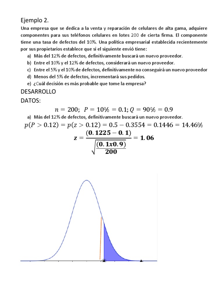 Ejemplo 2 Distribución Muestral de Proporciones | PDF