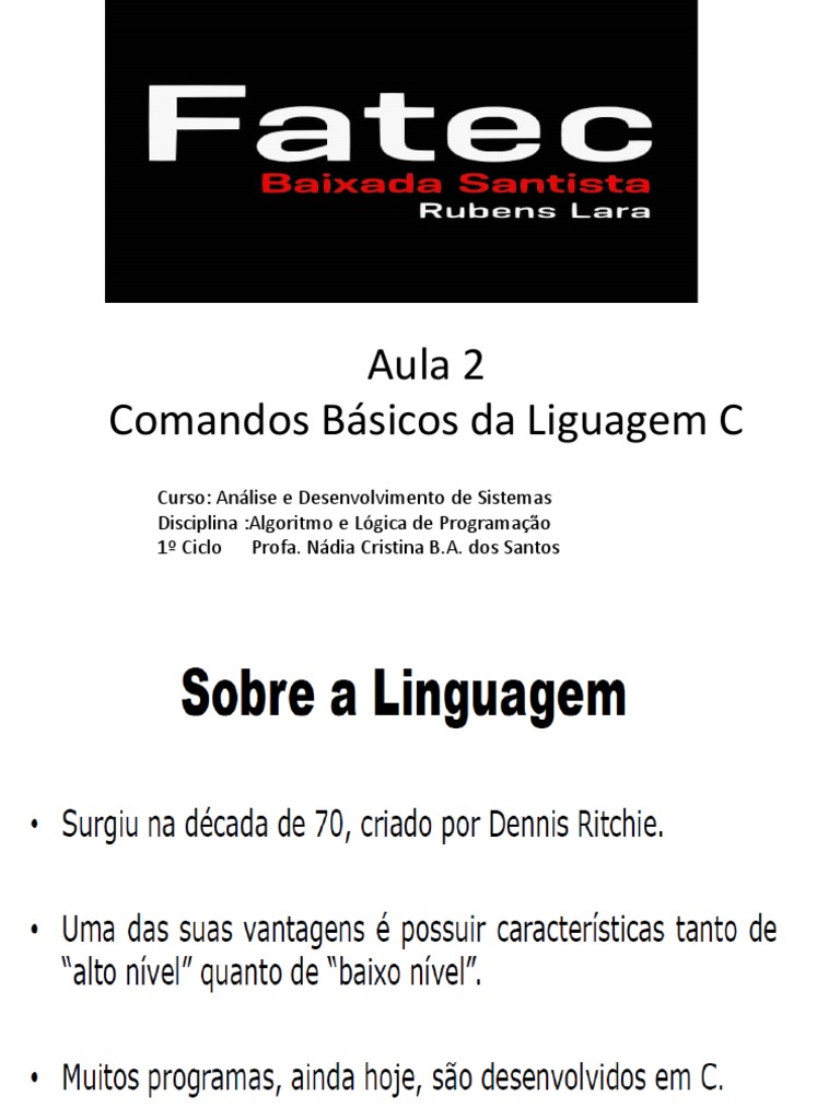 Comandos Básicos Da Linguagem C | PDF | C (linguagem de programação ...