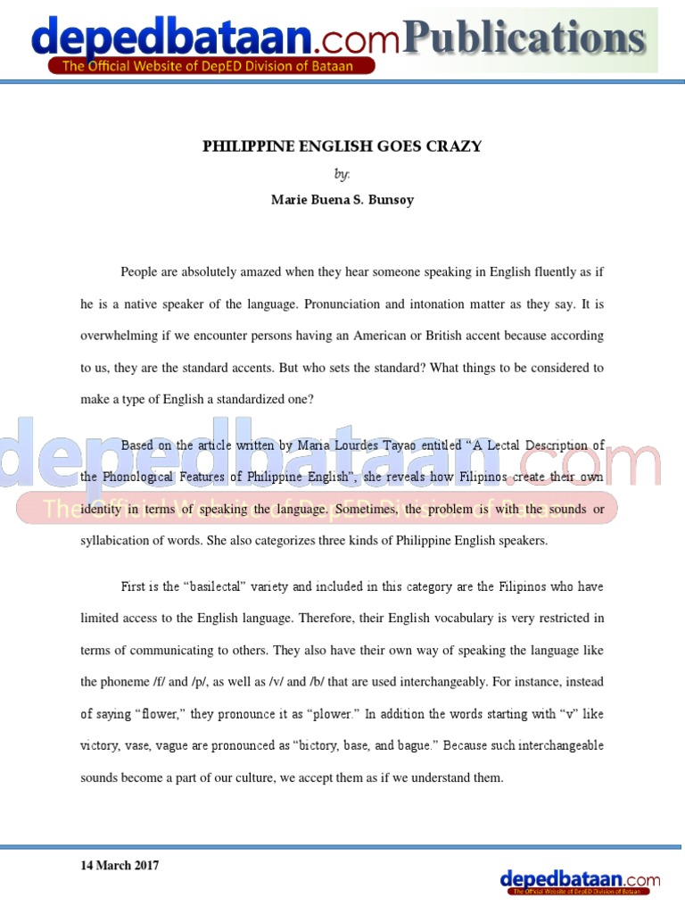 Understanding Philippine English Variants | PDF | English Language ...
