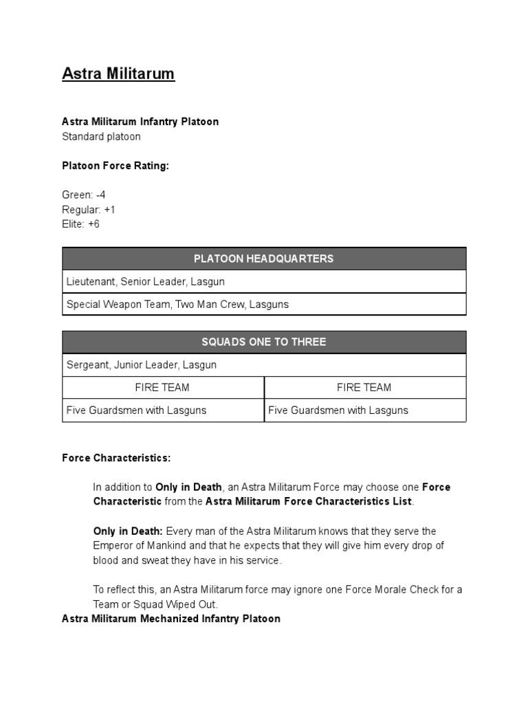 Chain of Command 40k | PDF | Platoon | Sergeant