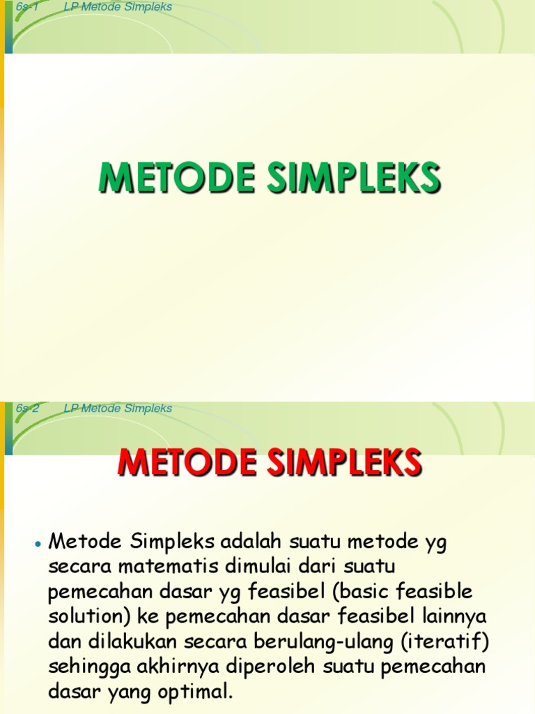 Metode Primal Simpleks | PDF