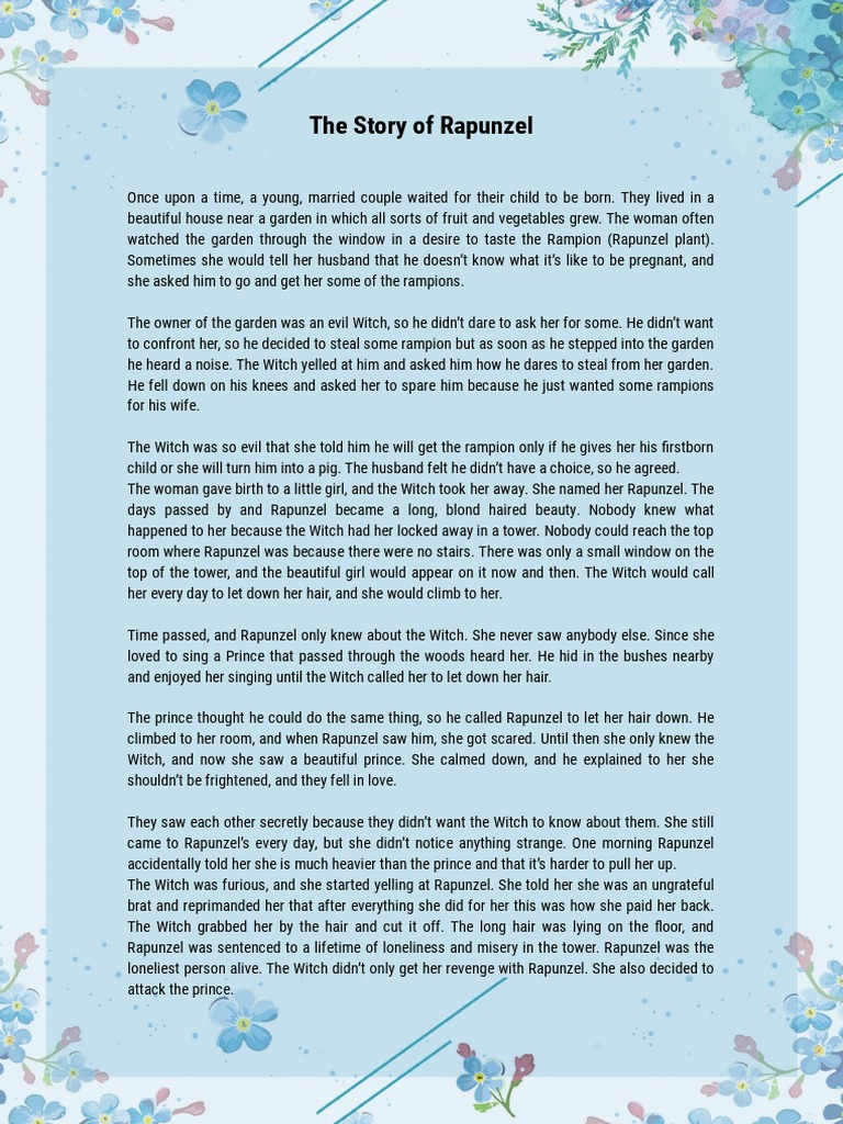 The Story of Rapunzel | PDF | Rapunzel
