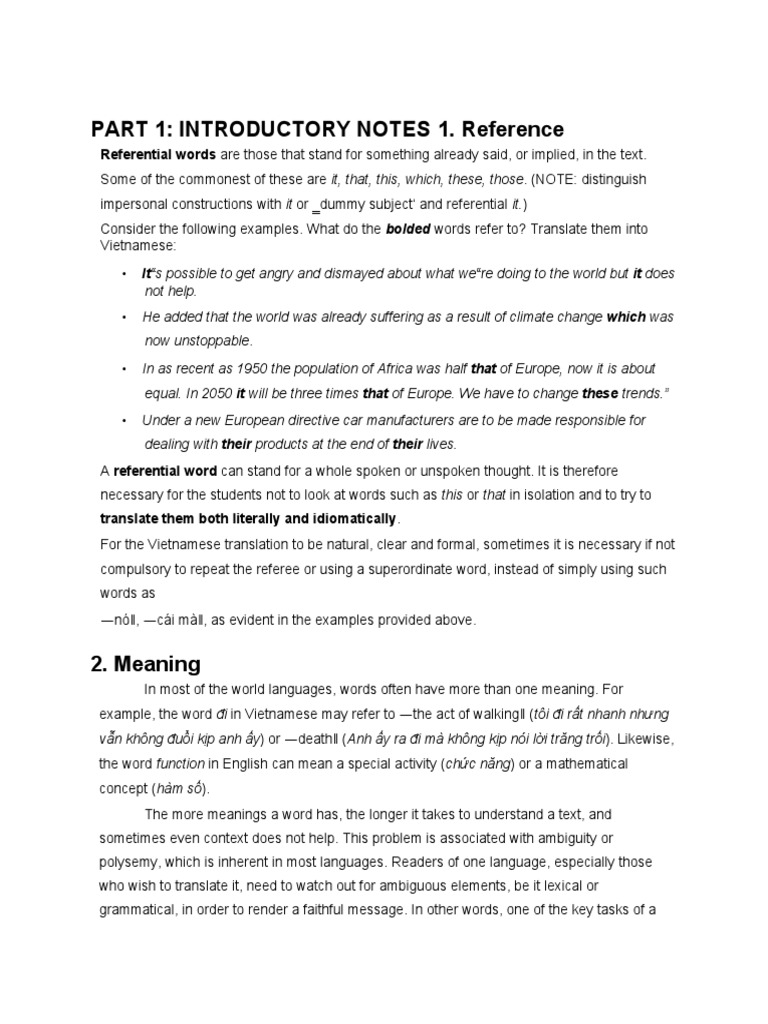 Part 1: Introductory Notes 1. Reference | PDF | Vietnam