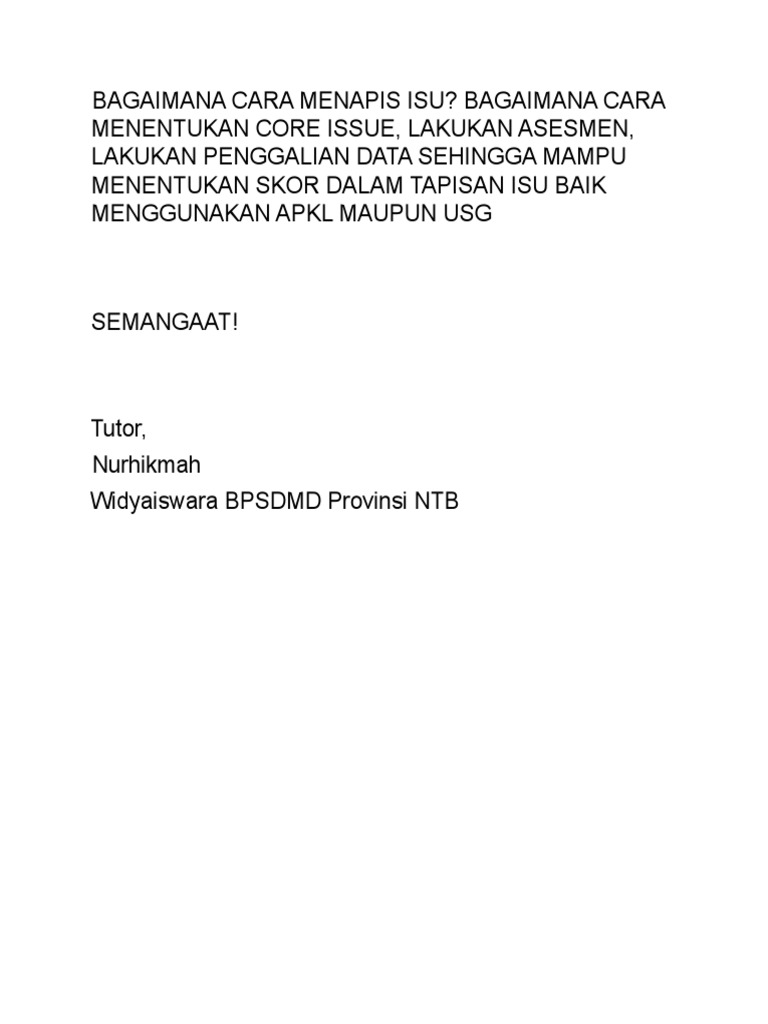 Bagaimana Cara Menapis Isu | PDF