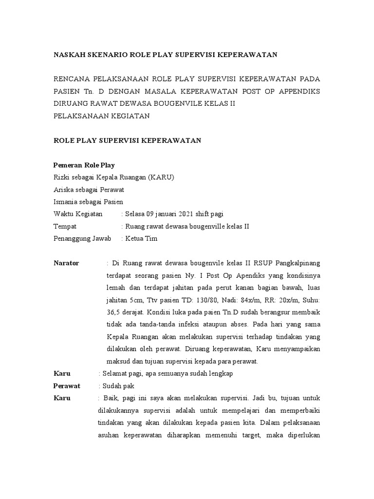 Roleplay Supervisi 2 | PDF