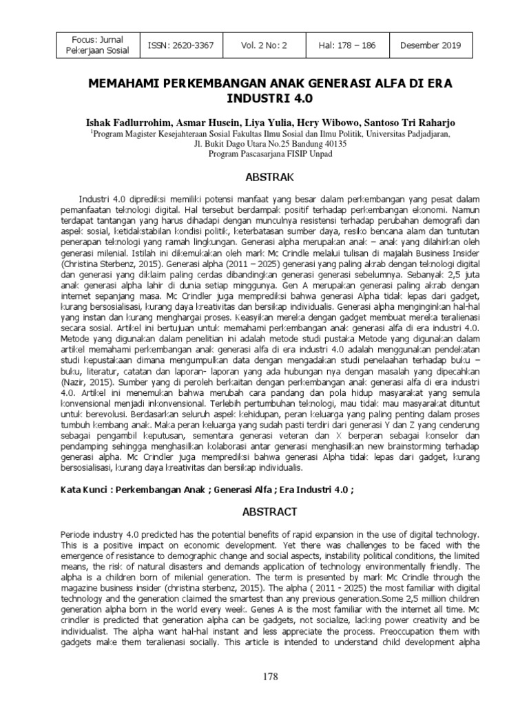 Perkembangan Generasi Alfa di Era 4.0 | PDF