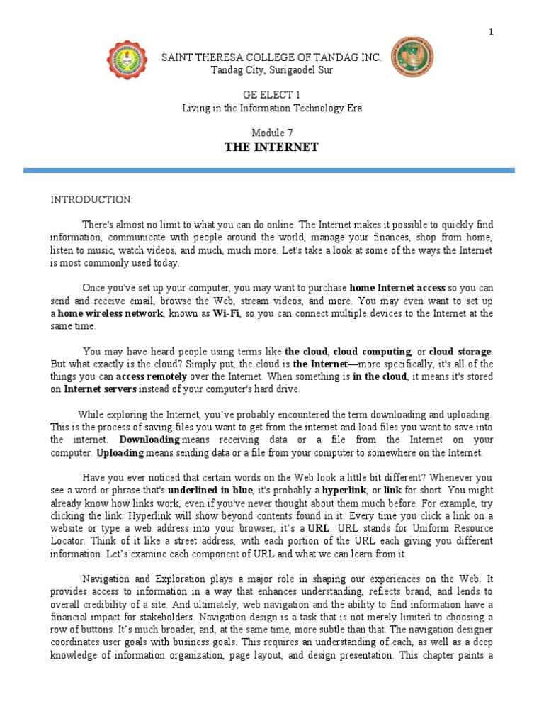 Module 7 The Internet Part 2 | PDF | Hyperlink | World Wide Web