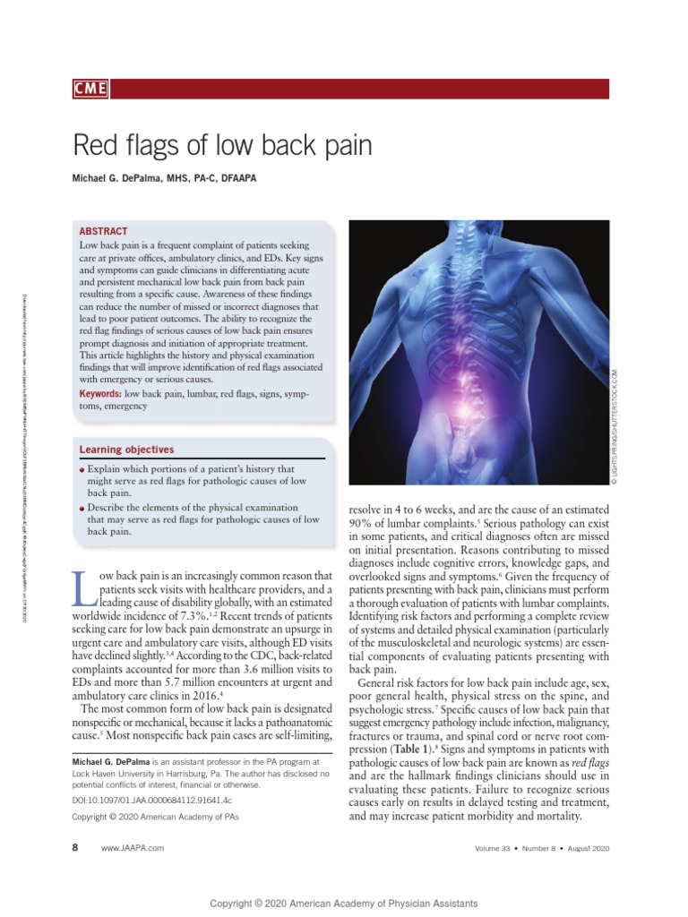 Red Flag LBP | PDF | Back Pain | Low Back Pain