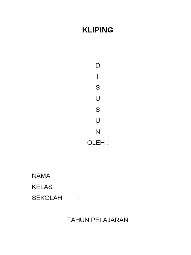 Cover Kliping A4 | PDF