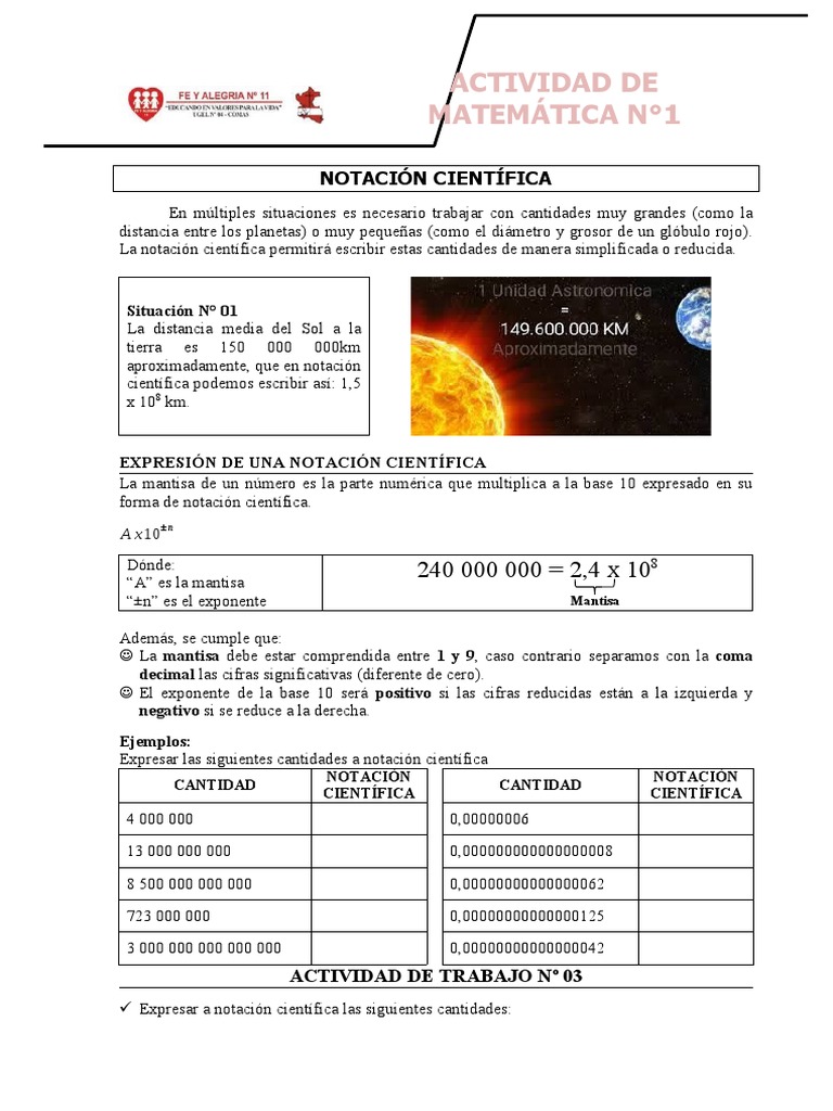 Ficha Notacion Cientifica Pdf Ciencia Planetaria Cuerpos Del
