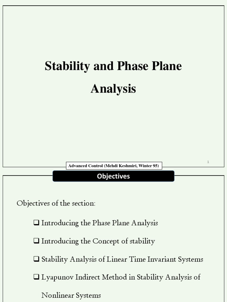 Phase Plane Analysis | PDF | Stability Theory | Eigenvalues And ...