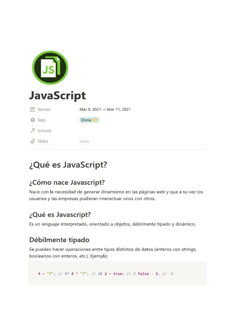 Curso Básico de Javascript - Platzi | PDF