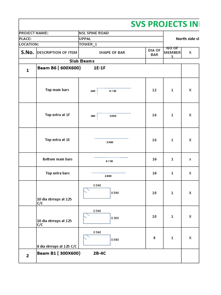 Svs Projects India PVT LTD: 1 Beam B6 (600X600) 1E-1F | PDF | Ancient Rome | Medieval ...