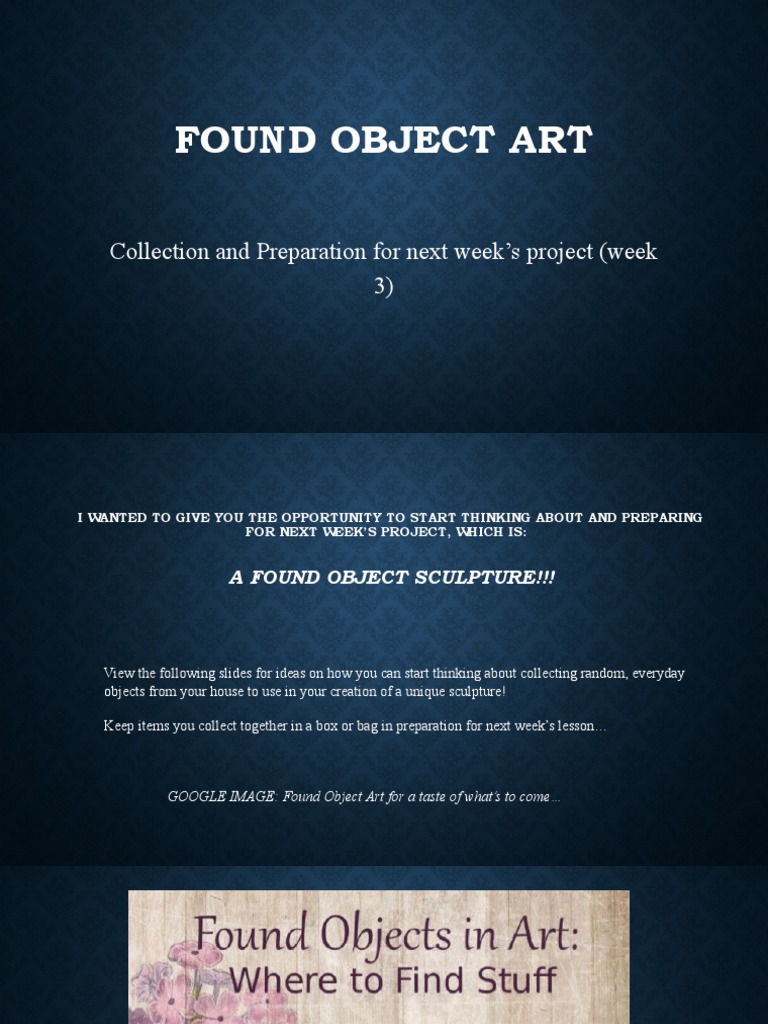 Found Art Sculpture Pre-Lesson Prep Digital 2021 | PDF
