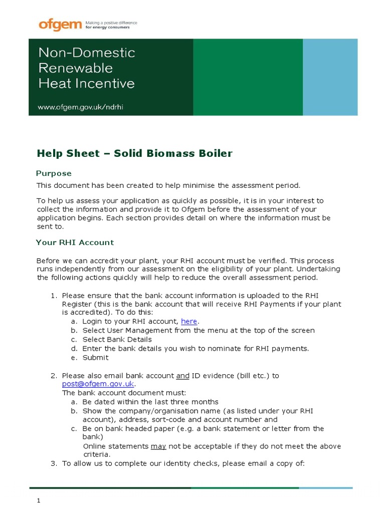 Help Sheet - Solid Biomass Boiler: Purpose | PDF | Flow Measurement | Heat