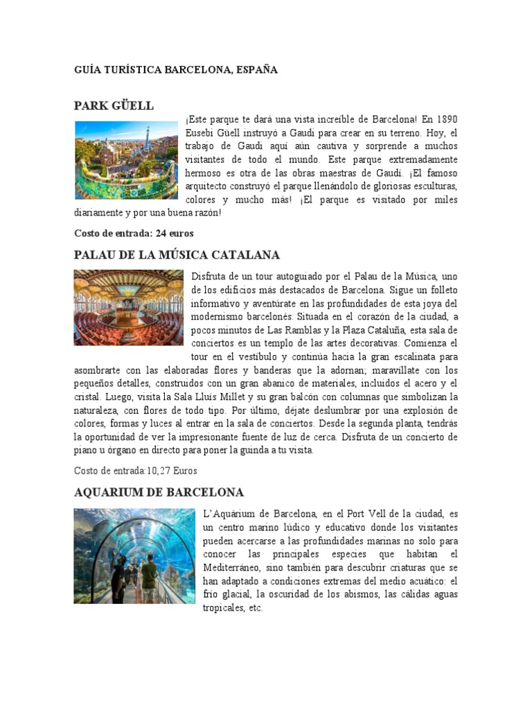 Guía Turística Barcelona | PDF | Barcelona