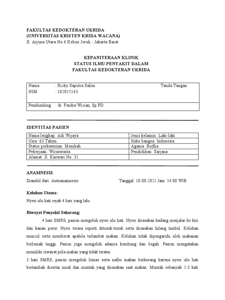 Rev 1 - Status Ipd - Ricky Saputra Salim - 102015143 | PDF