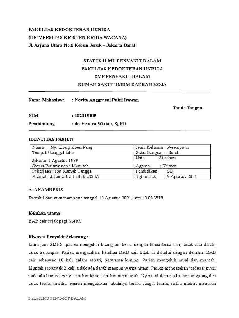 Rev Status Ipd Padas Novita Anggraeni | PDF