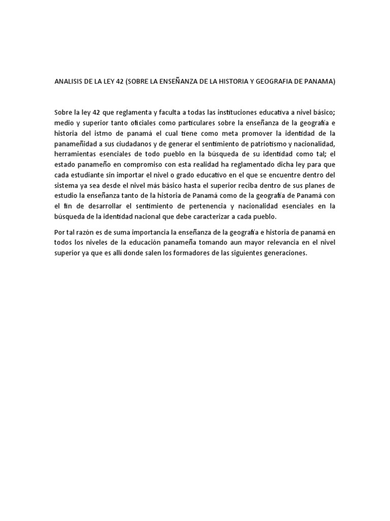 Analisis de La Ley 42 | PDF