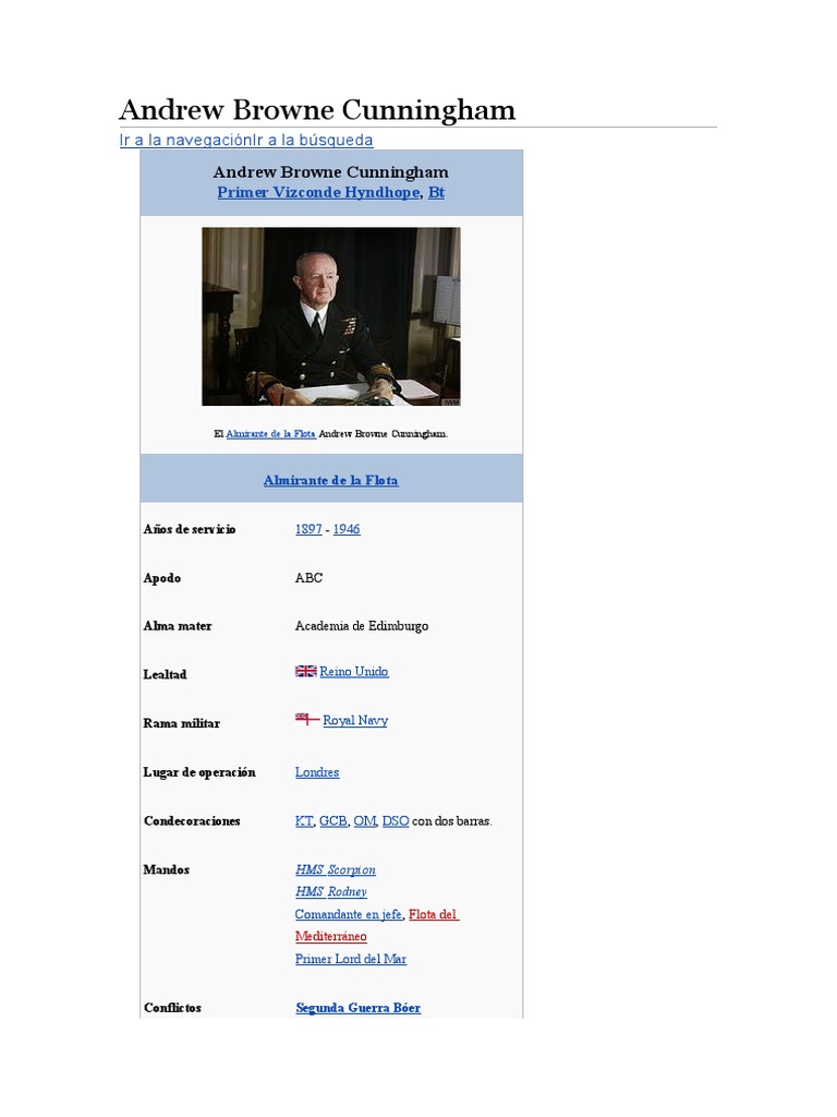 Andrew Browne Cunningham | PDF | Guerra Naval | Envío