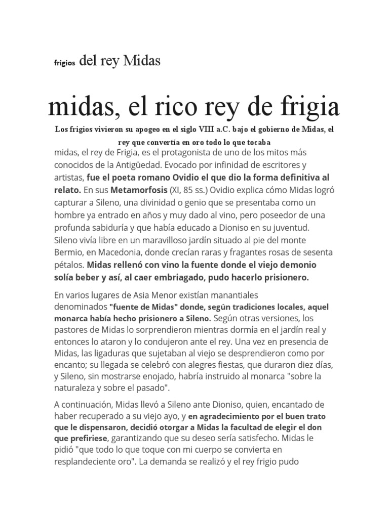 Frigios Del Rey Midas | PDF
