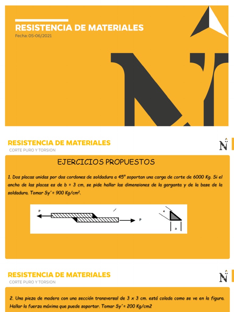 Ejercicios Propuestos Resistencia de Materiales | PDF