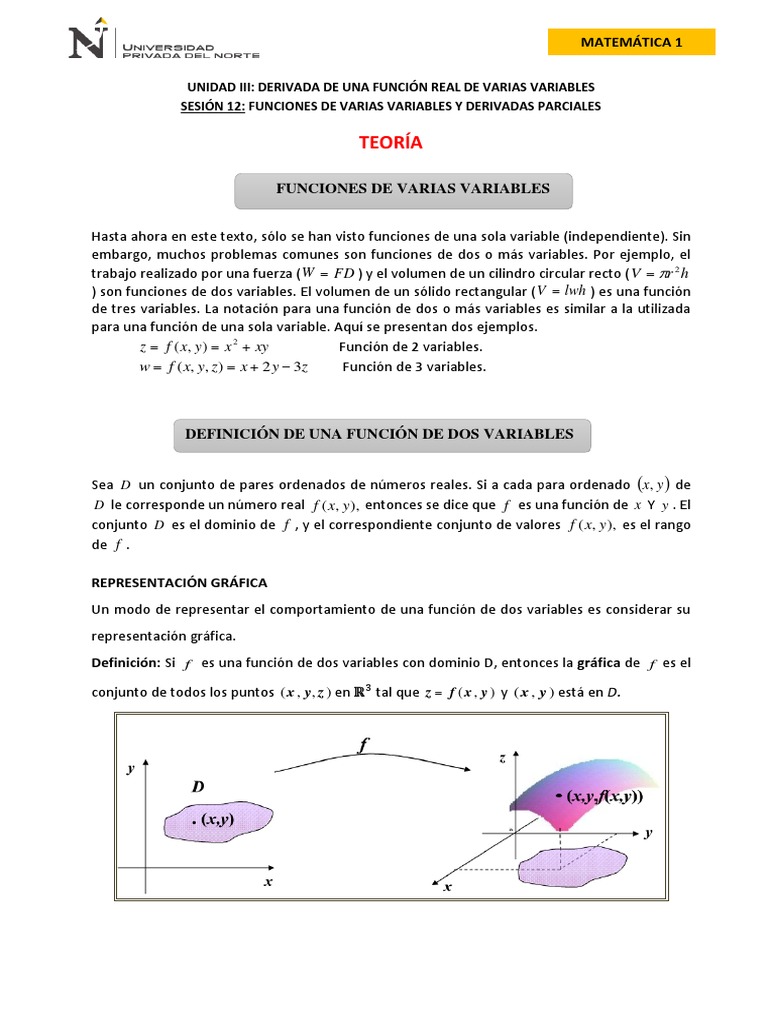 Derivadas Parciales en Funciones Multivariables | PDF | Función (Matemáticas) | Derivado