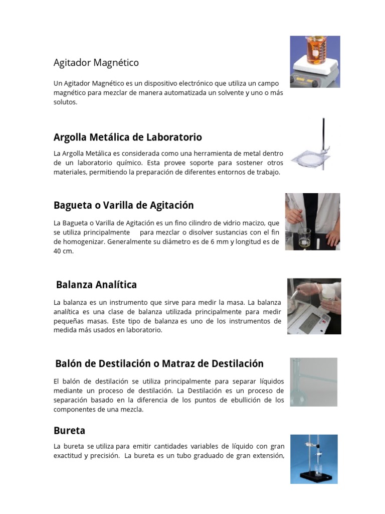 Implementos de Laboratorio - Química | PDF | Lentes | Destilación