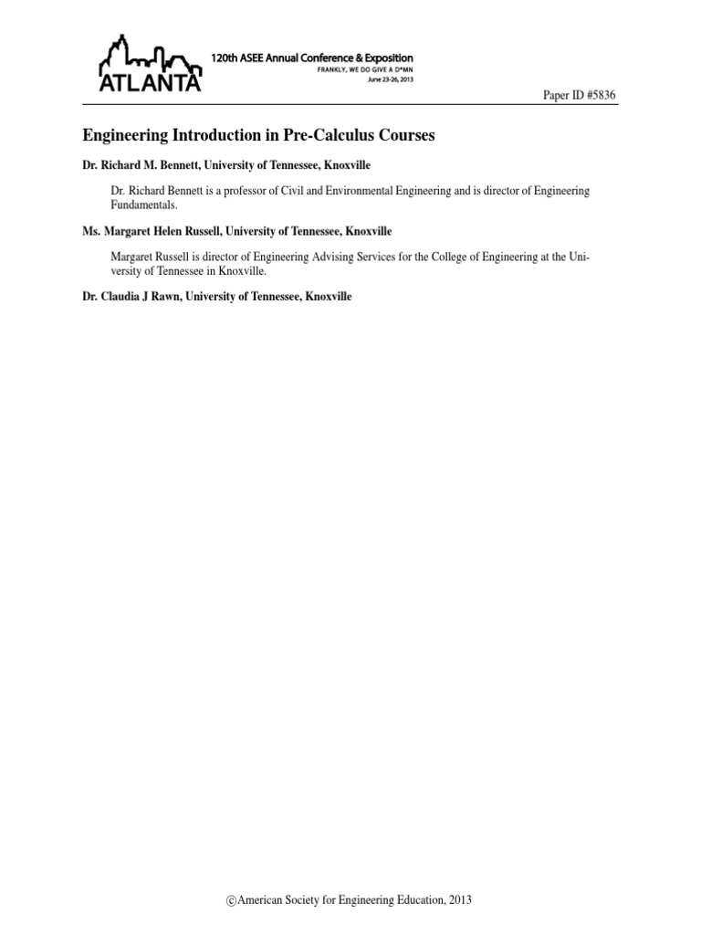 Engineering Introduction in Pre Calculus Paper | PDF | Trigonometric ...