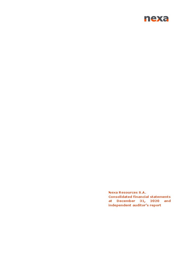Nexa - Financial Statements 2020 | PDF | Financial Statement | Balance ...