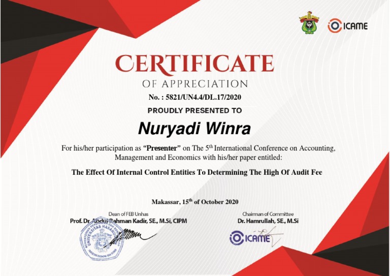 Sertifikat ICAME | PDF