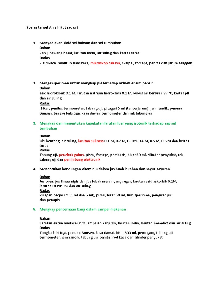 Soalan Target Amali | PDF