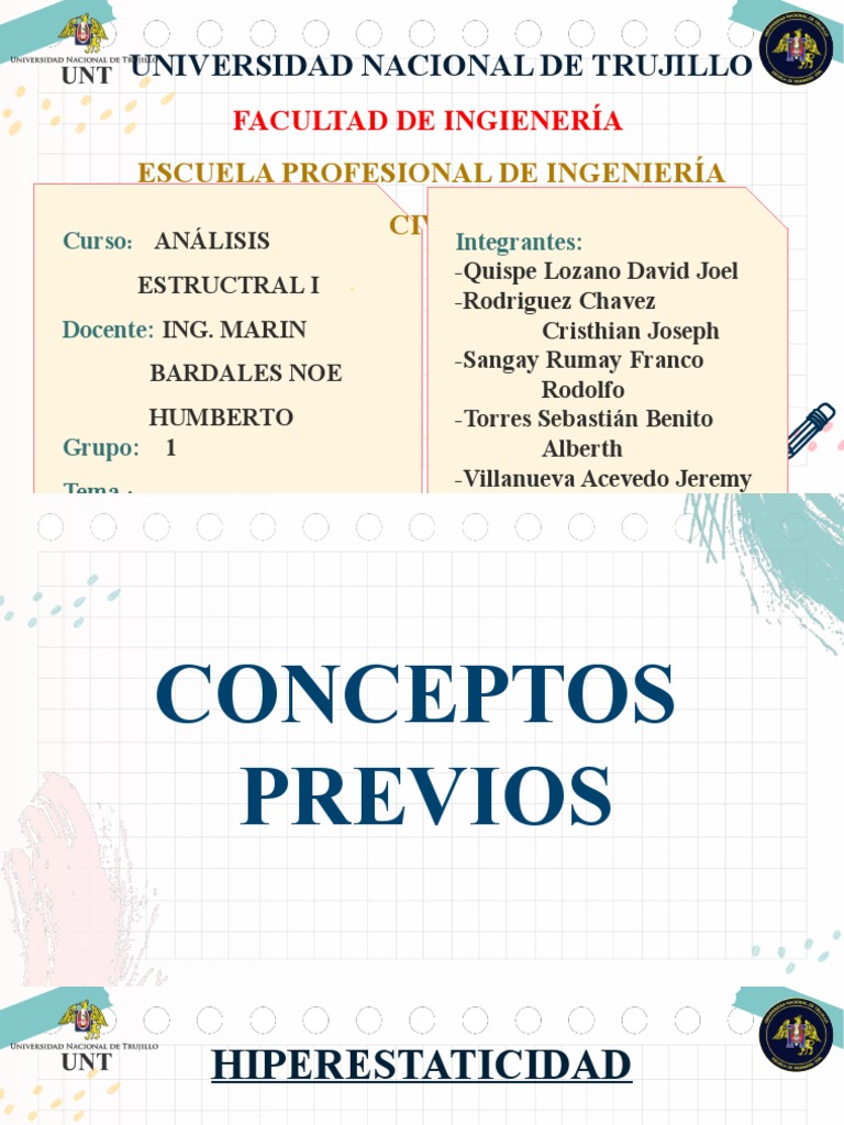 Hiperestaticidad de Estructuras - Grupo 1 | PDF | Braguero | Análisis ...