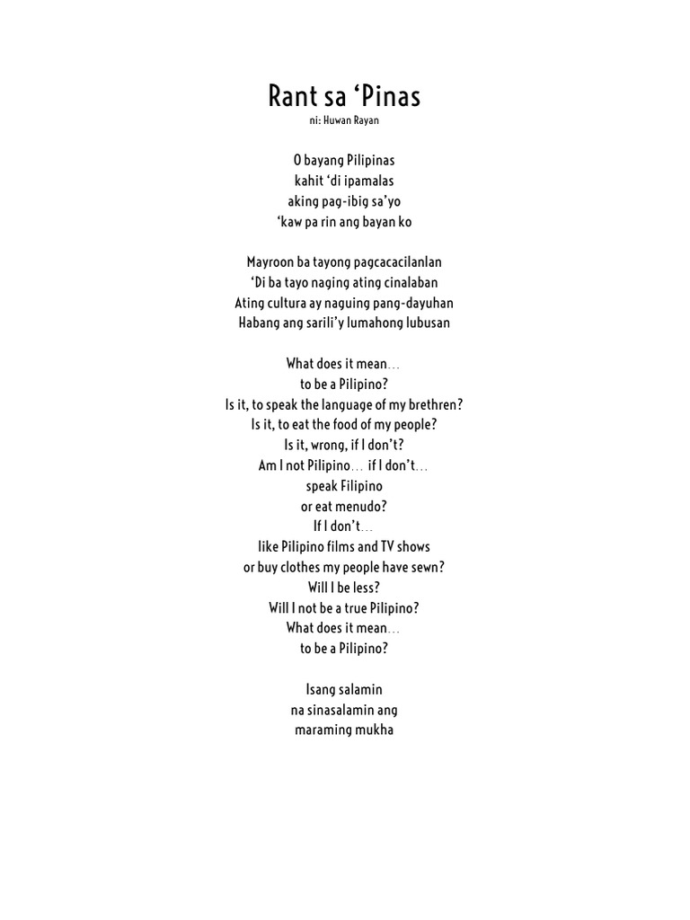 A Visual Poem? (Philippine History/Literature) | PDF | Social Science ...