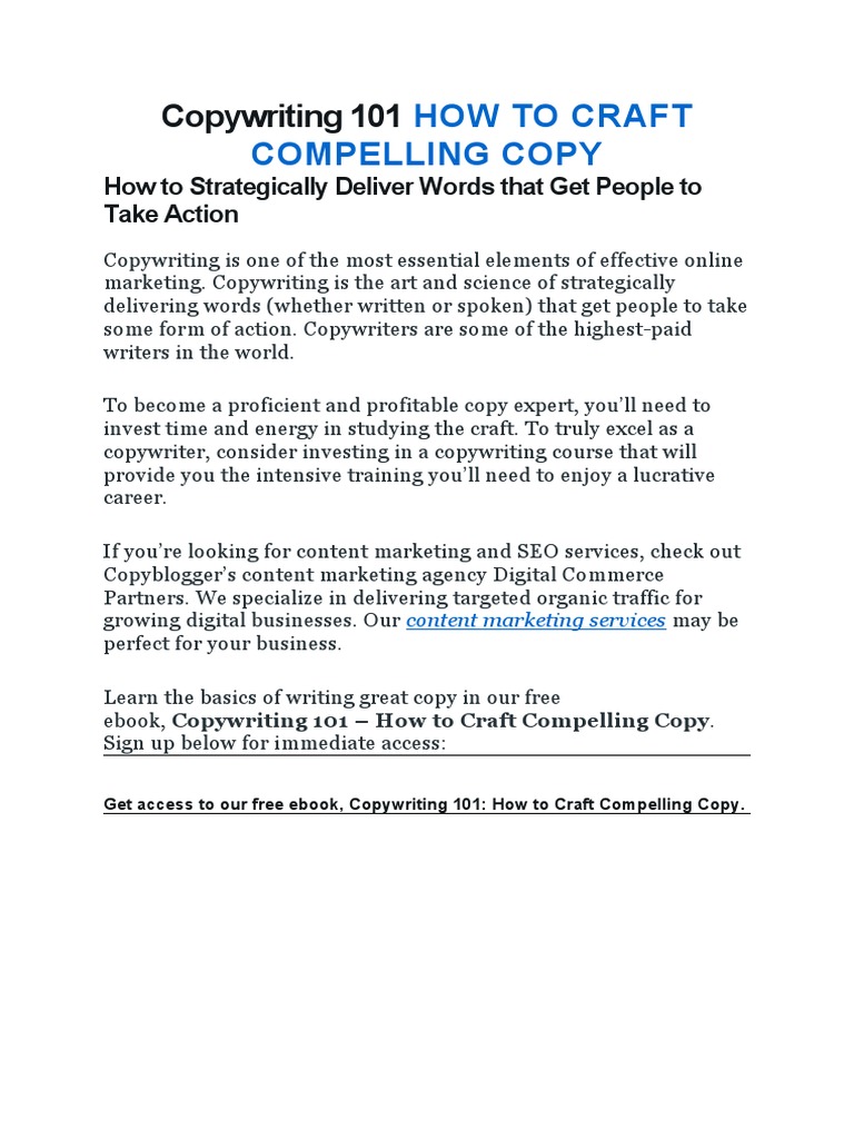 It's Copywriting 101 | PDF