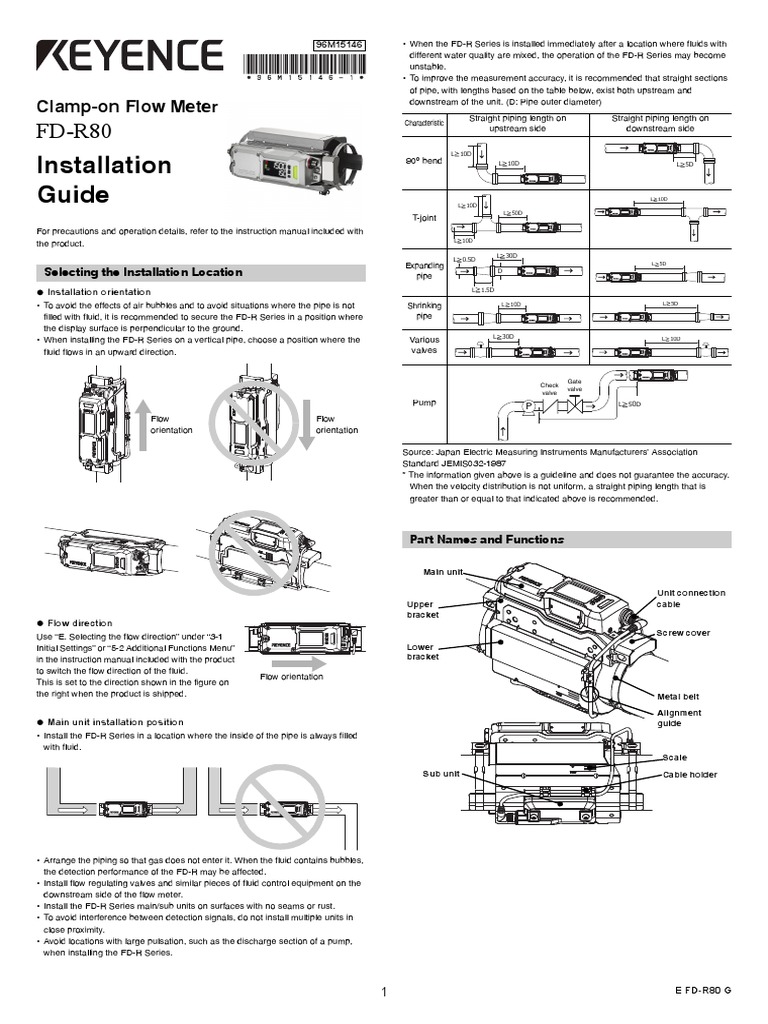 Installation Guide: Clamp-On Flow Meter | PDF | Valve | Pump