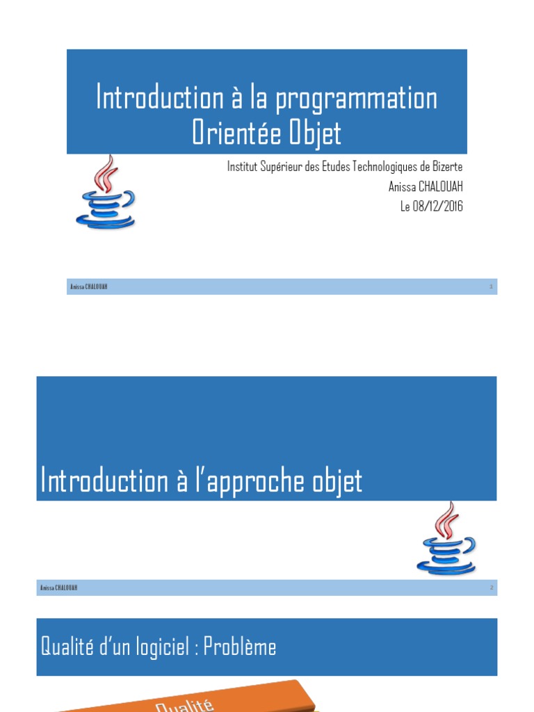 Introduction À La Programmation Orientée Objet | PDF | Classe ...