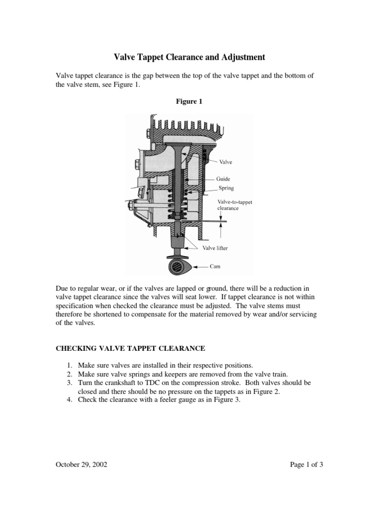Tappet Clearance Adjustment Guide | PDF