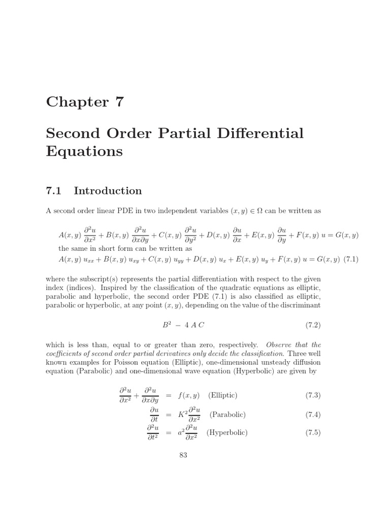 PDE Second Order 1 | Download Free PDF | Partial Differential Equation | Differential Calculus