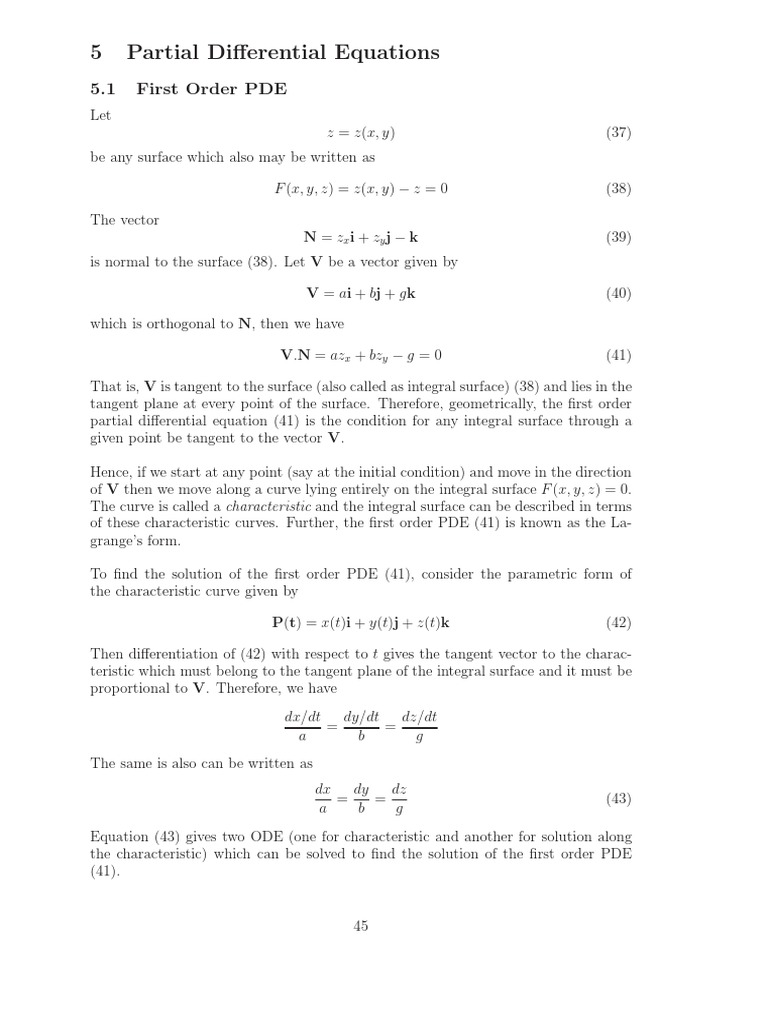 PDE First Order | PDF | Partial Differential Equation | Differential Calculus