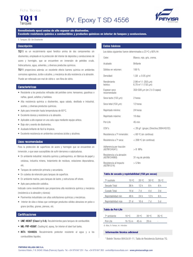 TQ11-PV. EPOXY T SD 4556 (Junio 2018) | PDF | Epoxy | Hormigón