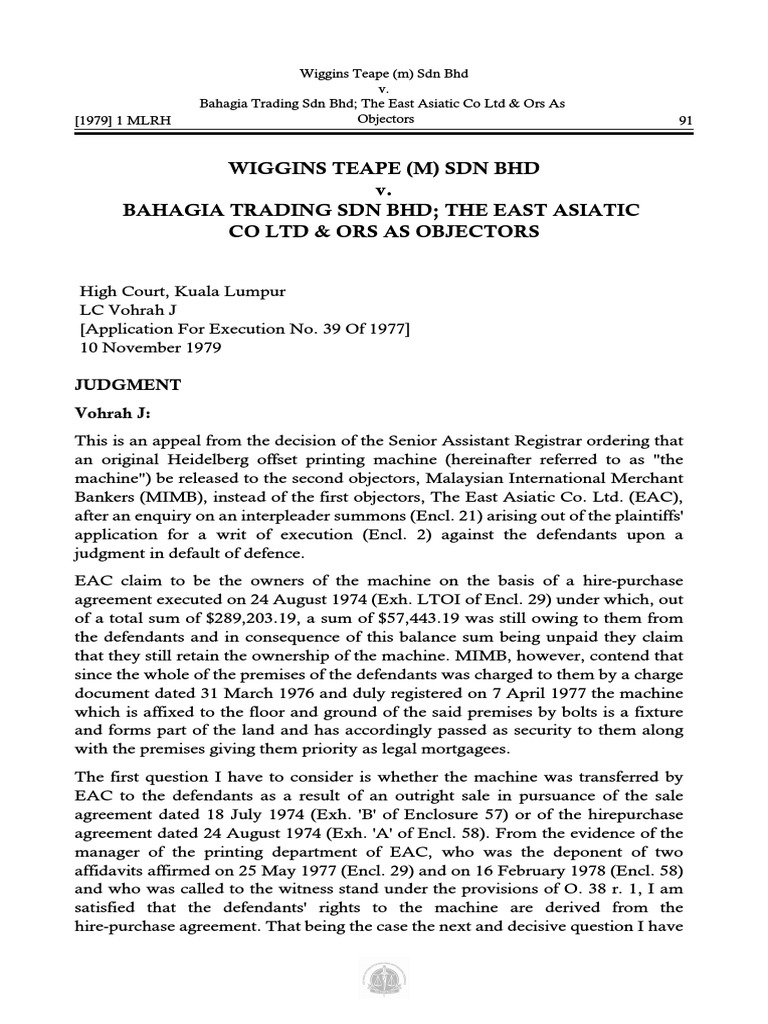Wiggins Teape V Bahagia Trading | PDF | Public Law | Judiciaries