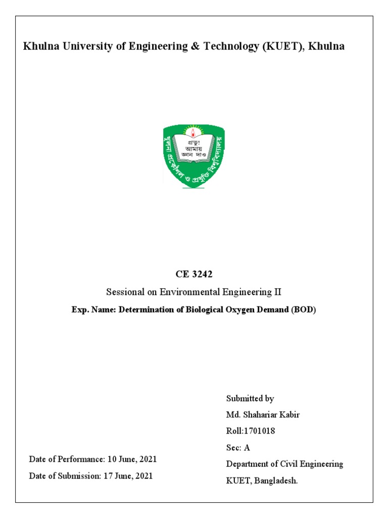 Khulna University of Engineering & Technology (KUET), Khulna | PDF | Wastewater | Environmental ...