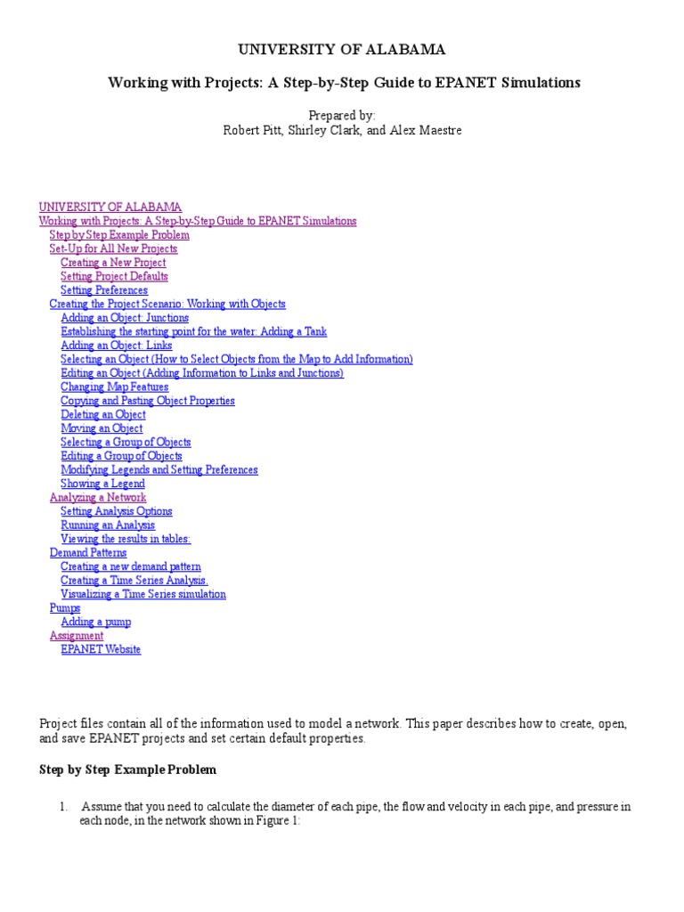 EPANET Simulation Guide for Projects | PDF | Button (Computing) | Software