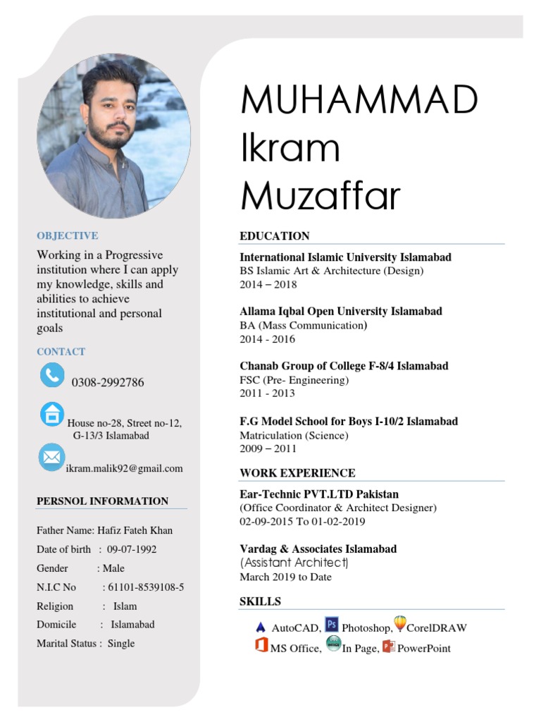 Muhammad Ikram Muzaffar Resume | PDF