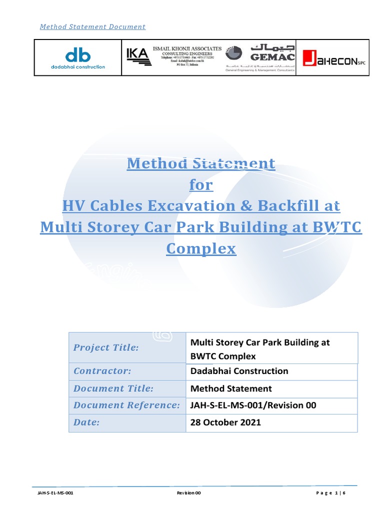 HV Cables Excavation & Backfill | PDF | Road | Trench
