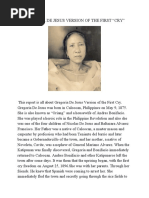 Gregoria de Jesus' Version of The First Cry | PDF